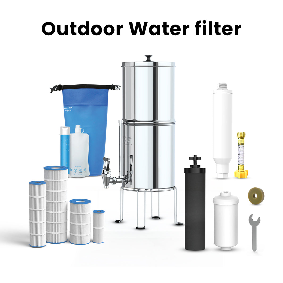 EFF-8090 Set of Replacement for Stainless Steel Gravity Water Filter S ...